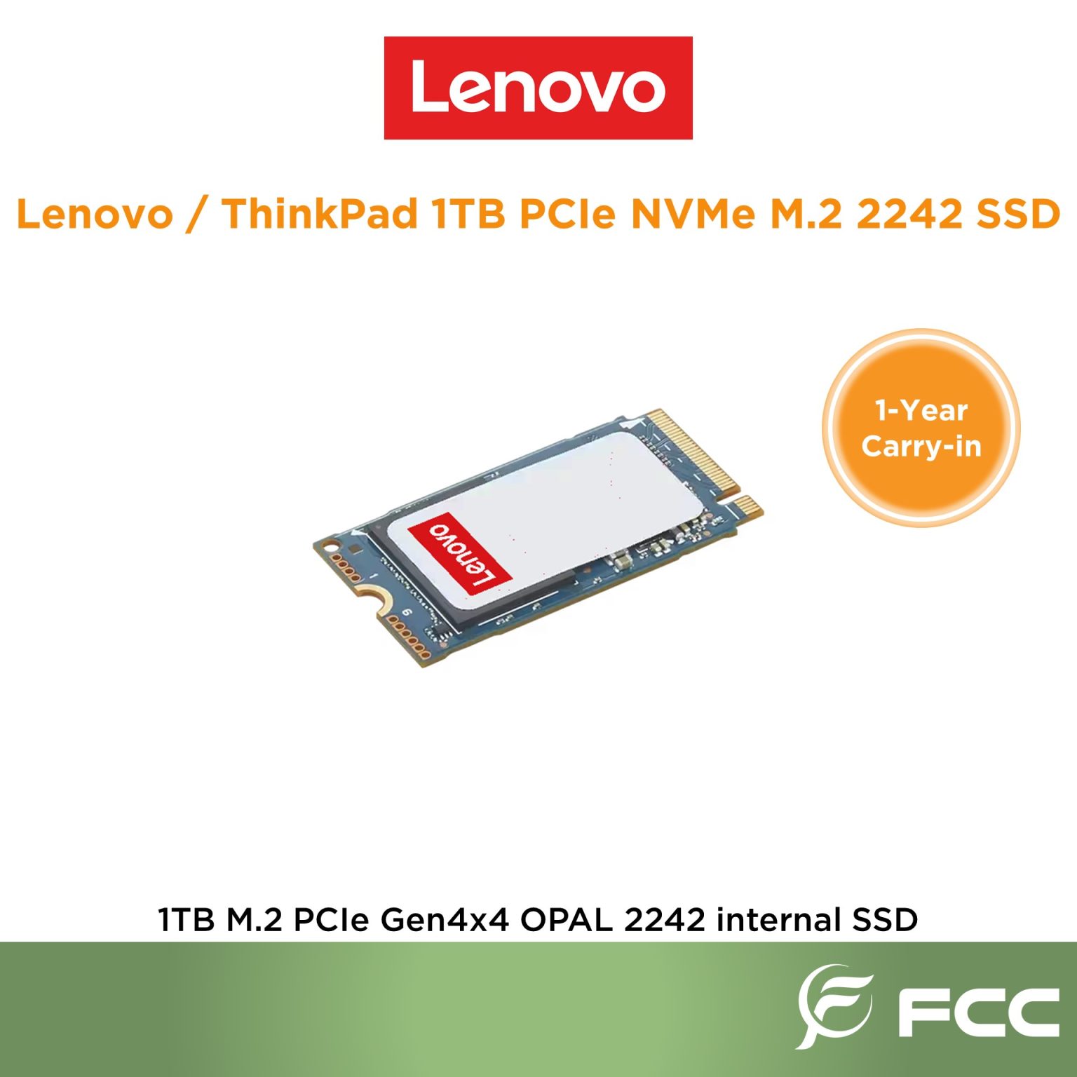 Lenovo ThinkPad 1TB M.2 PCIe Gen4x4 OPAL 2242 internal SSD - FCC RETAIL ...