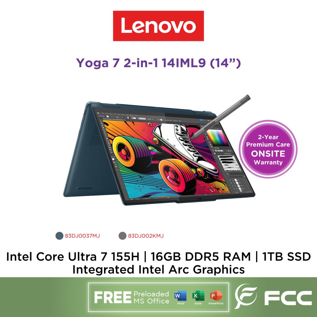 Lenovo Yoga 7 2-in-1 14IML9 Intel Core Ultra 7 155H 16GB 1TB SSD - FCC RETAIL SDN BHD