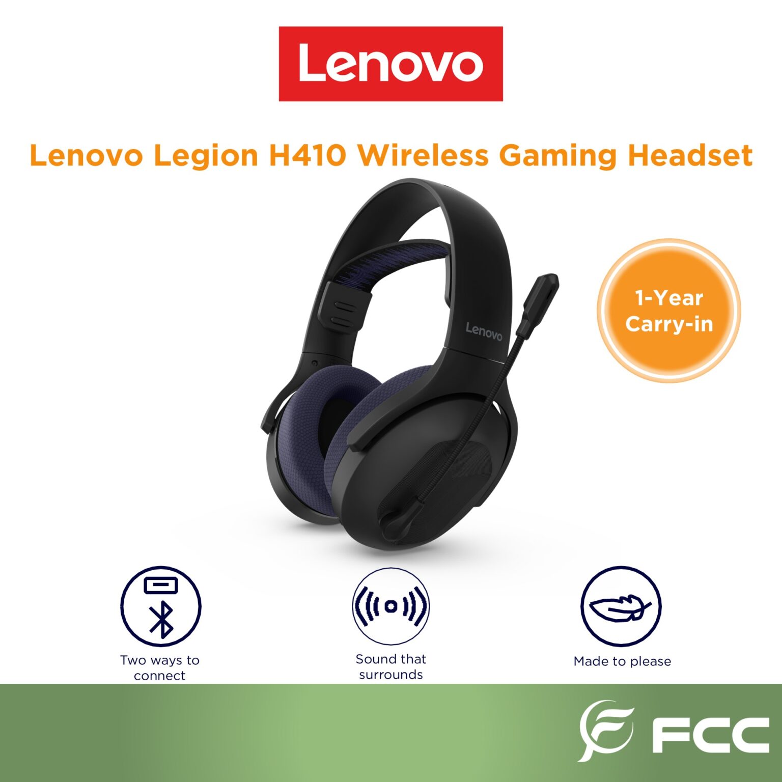 Lenovo Legion H410 Wireless Gaming Headset - FCC RETAIL SDN BHD