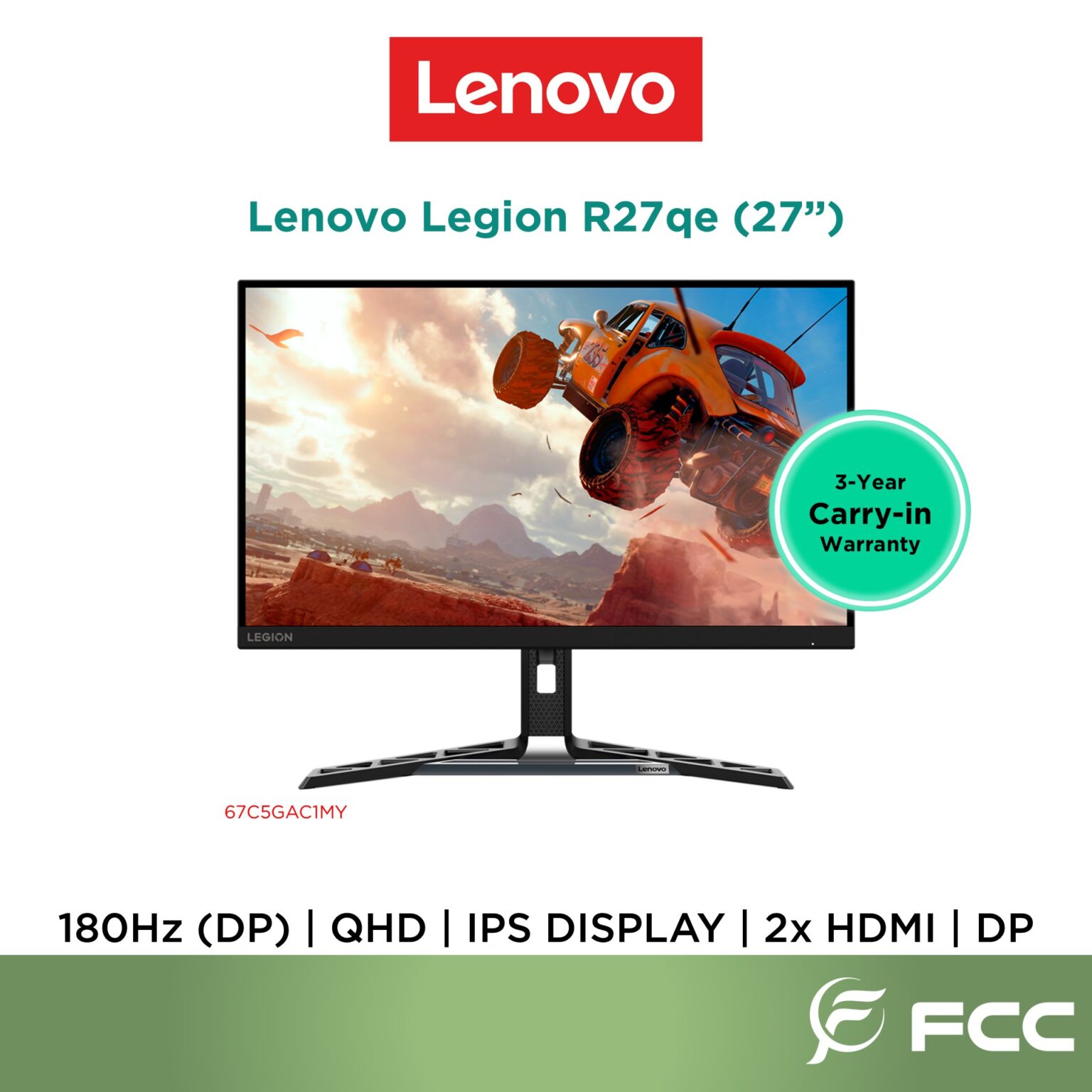 Lenovo Legion R27qe 27-inch 2K QHD Monitor - FCC RETAIL SDN BHD